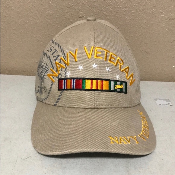Accessories | Navy Veteran Tan Strapback Hat Cap Adjustable American ...